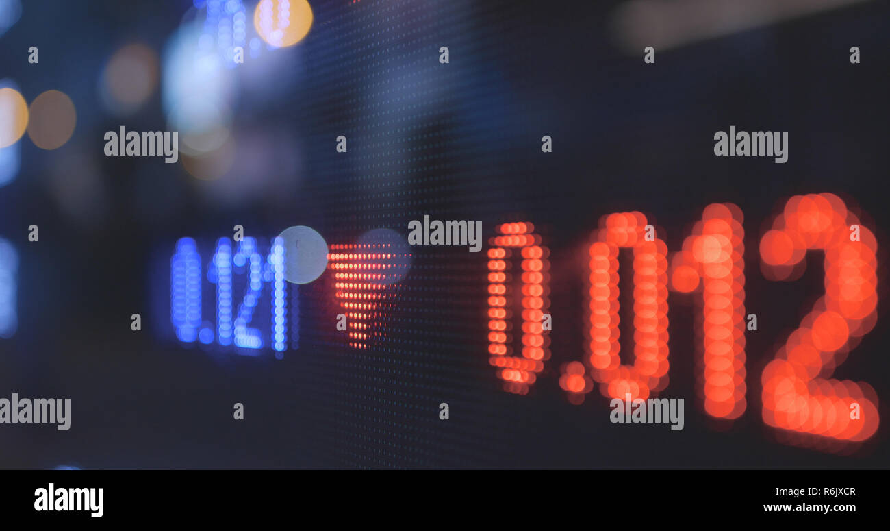 Stock market data at night Stock Photo - Alamy