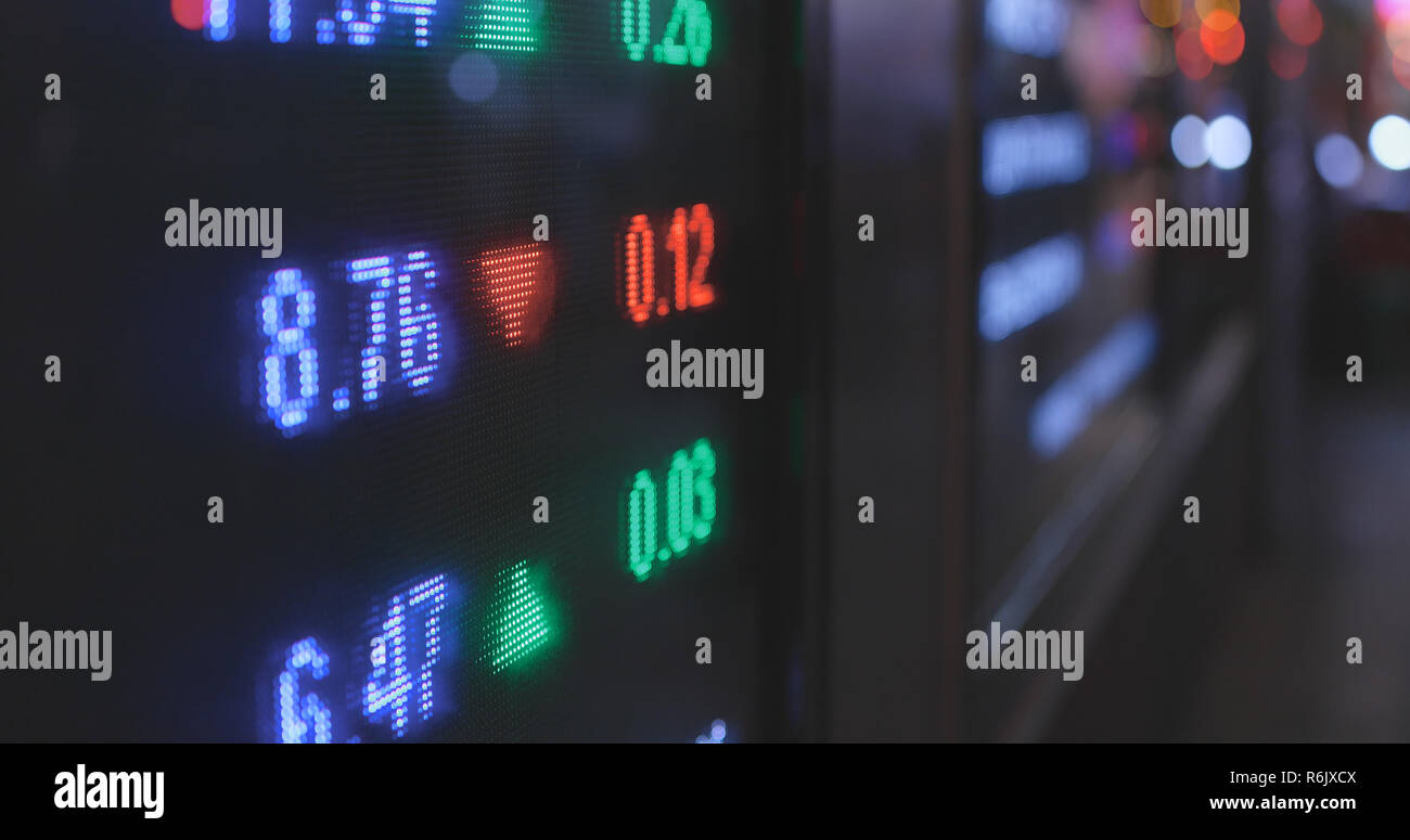 Stock market data display Stock Photo - Alamy