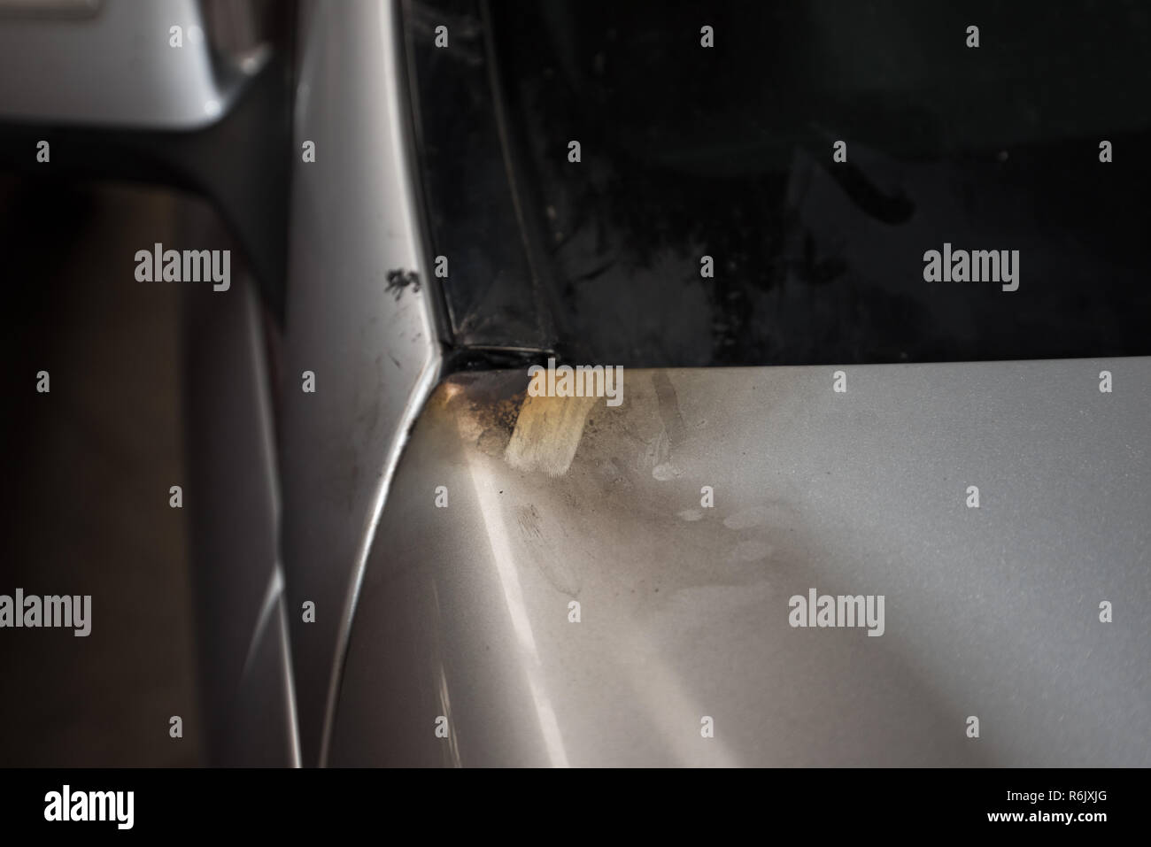 Car Crash: Damage and details to bodywork from non fatal accident RTC ...