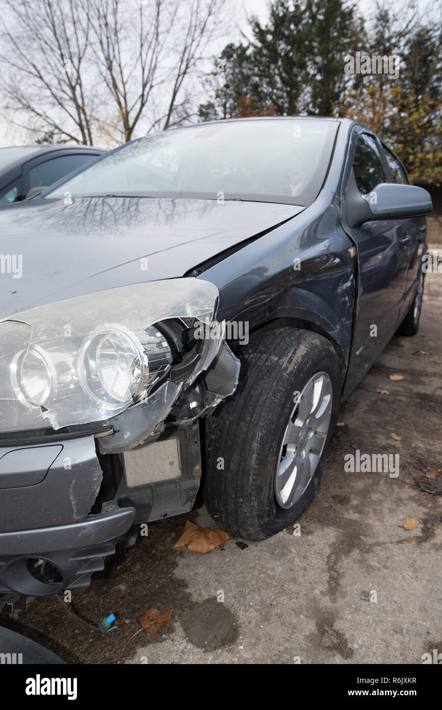 Car Crash: Damage and details to bodywork from non fatal accident RTC ...