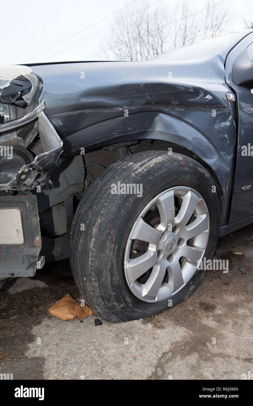 Car Crash: Damage and details to bodywork from non fatal accident RTC ...