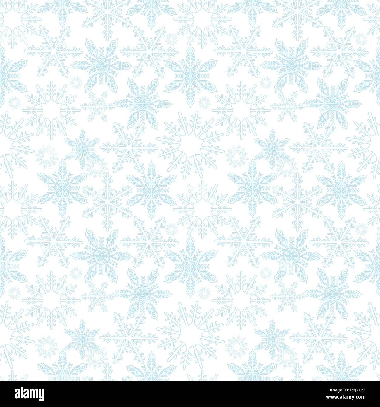 Snowflakes seamless pattern. New Years snow endless background, winter ...