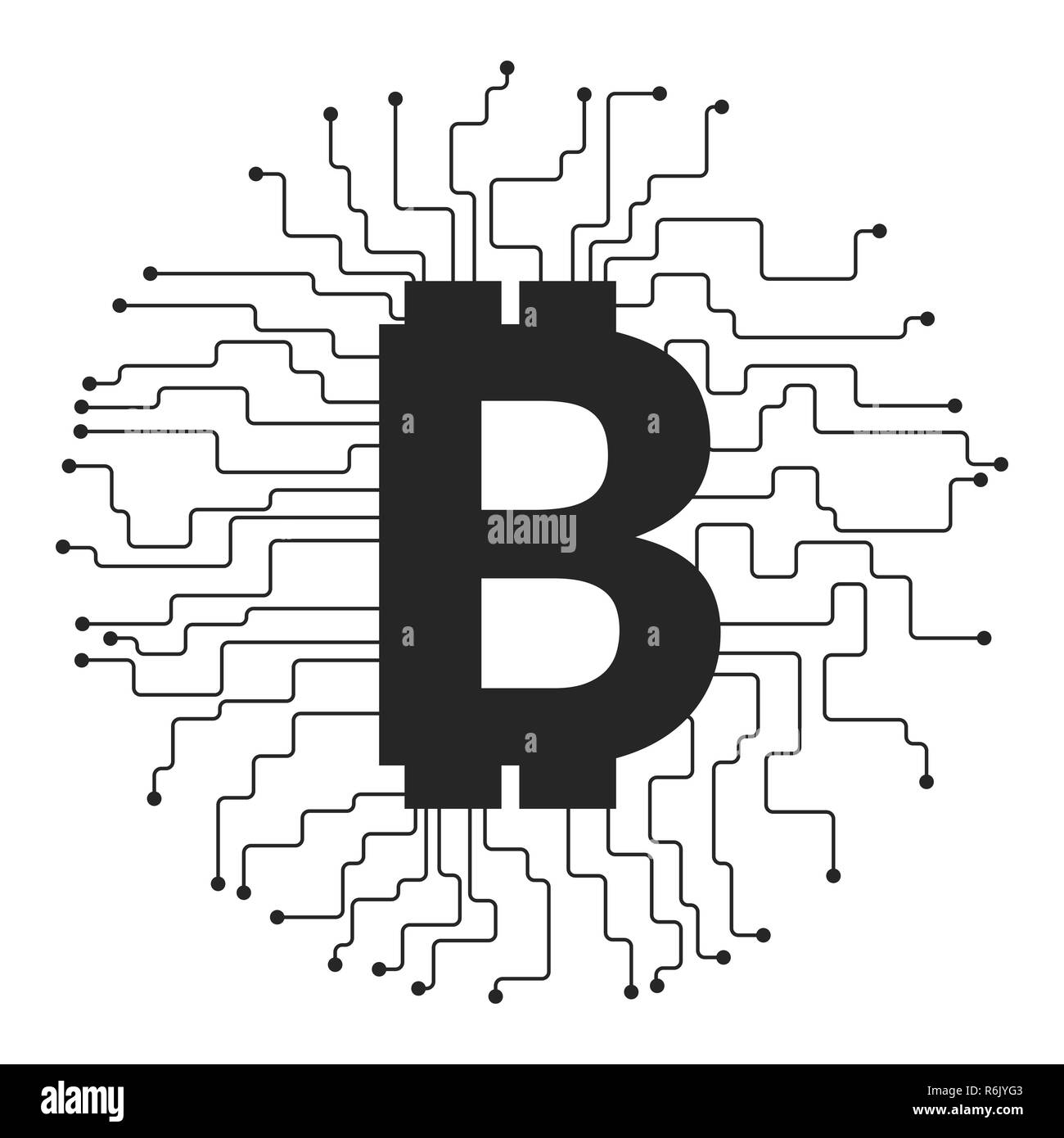 Vector symbol of bitcoin technology Stock Photo - Alamy