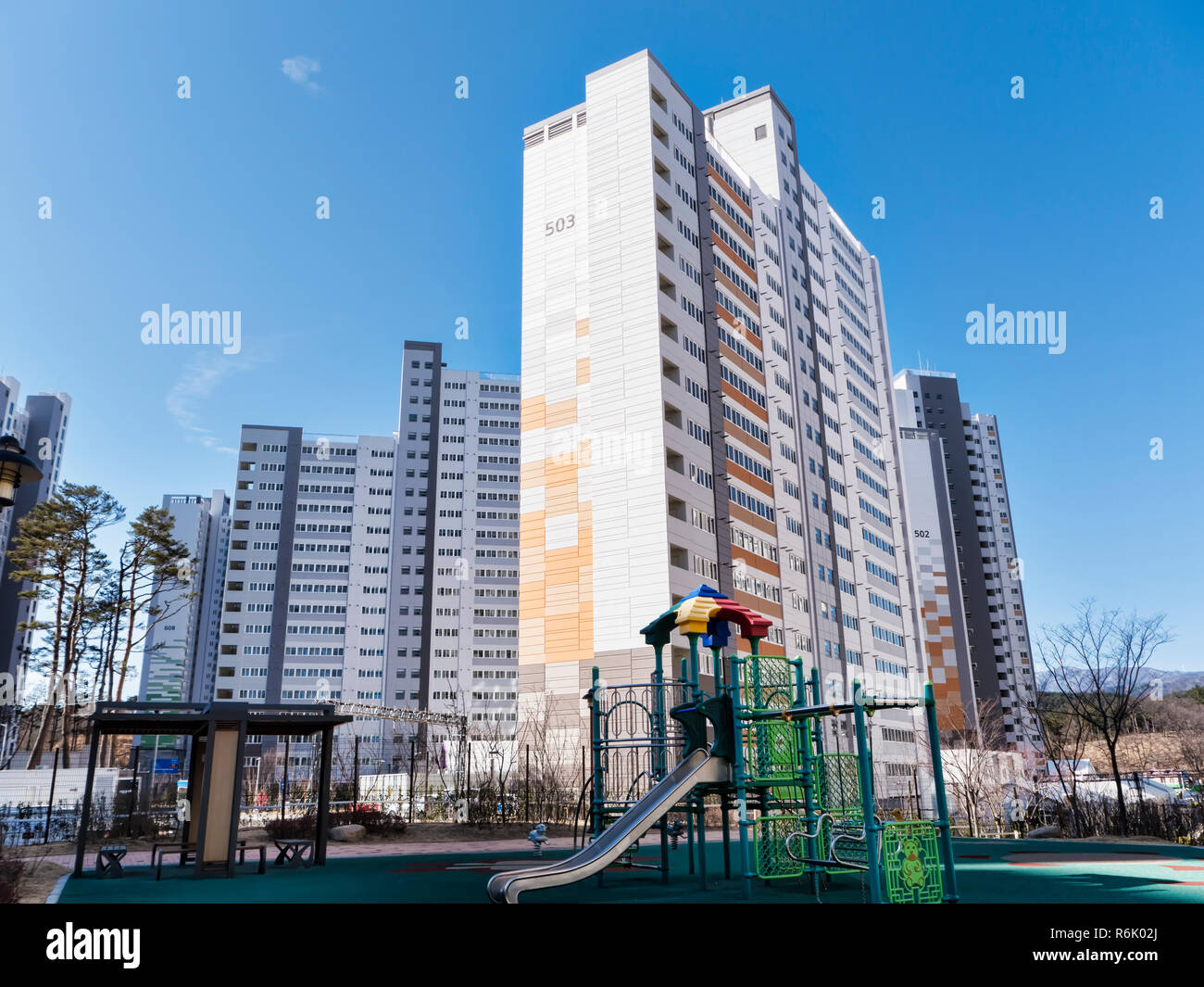 Big beautiful buildings in Gangneung city, South Korea Stock Photo - Alamy
