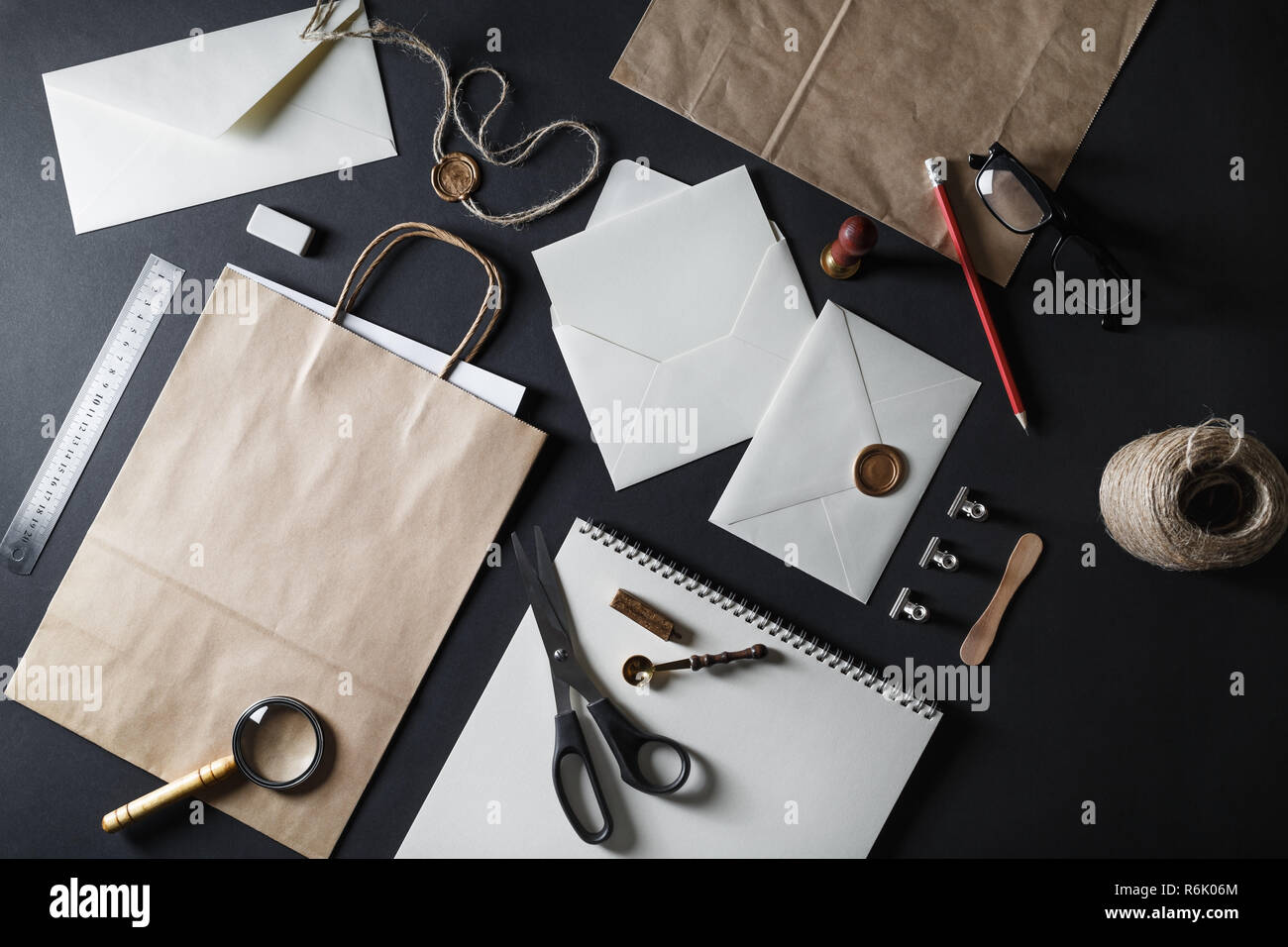 Vintage stationery template Stock Photo - Alamy