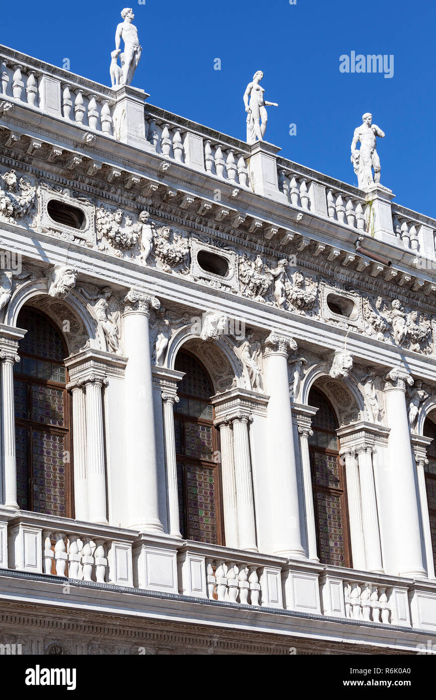 National Library of St Mark's (Biblioteca Marciana), facade, Venice ...