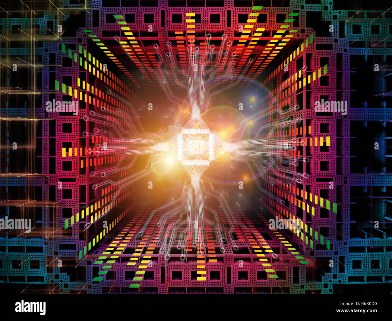 Glow of Digital Processor Stock Photo - Alamy