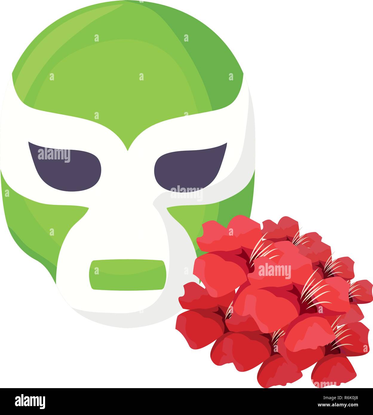 mask and flowers day of the dead vector illustration Stock Vector Image ...