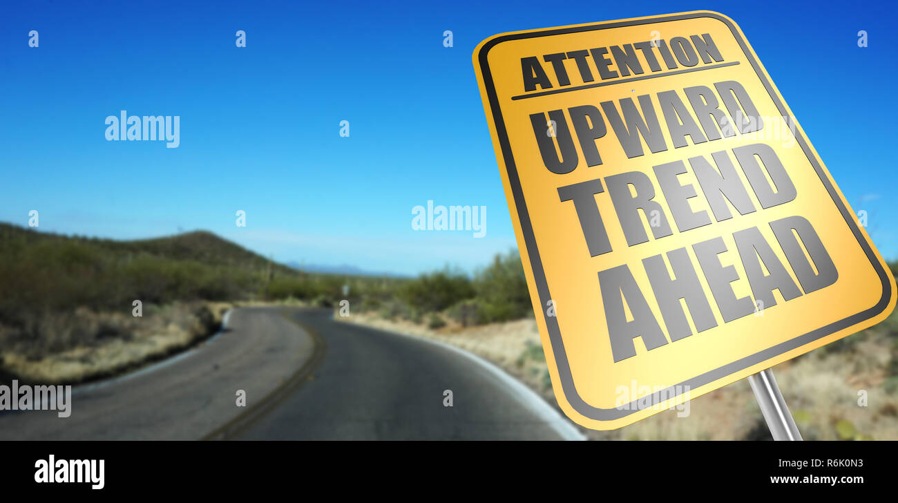 Upward trend ahead road sign Stock Photo - Alamy