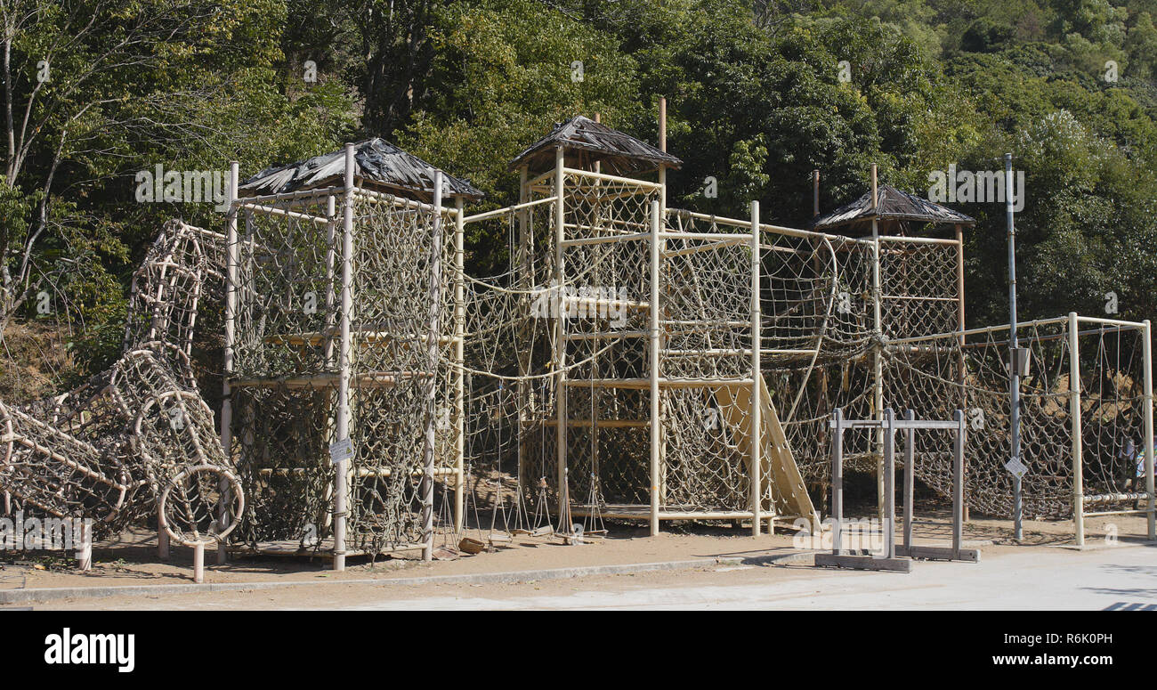 Recreation Challenge Rope at outdoor Stock Photo - Alamy