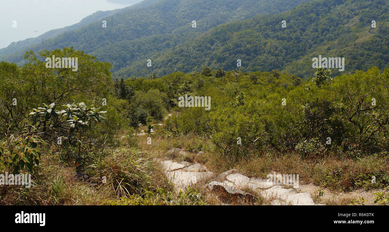 Hiking trail on mountain in autumn Stock Photo - Alamy