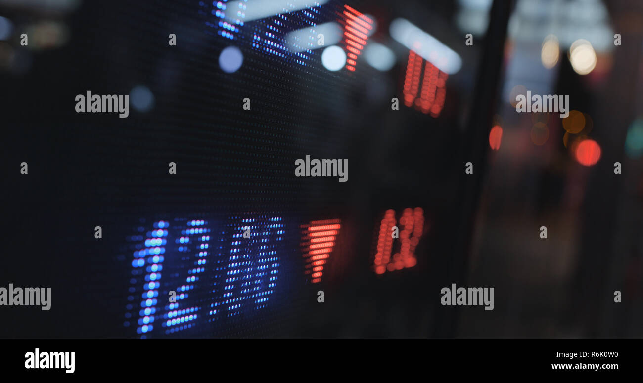 Stock market display number in big screen Stock Photo - Alamy