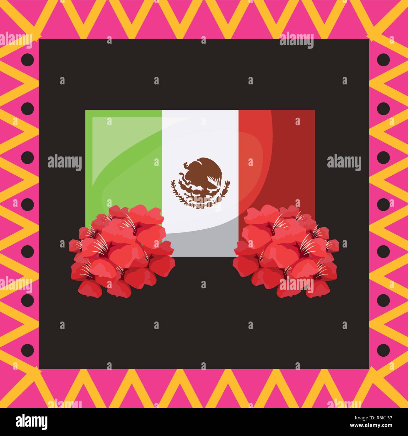 mexican flag culture traditional poster vector illustration Stock ...