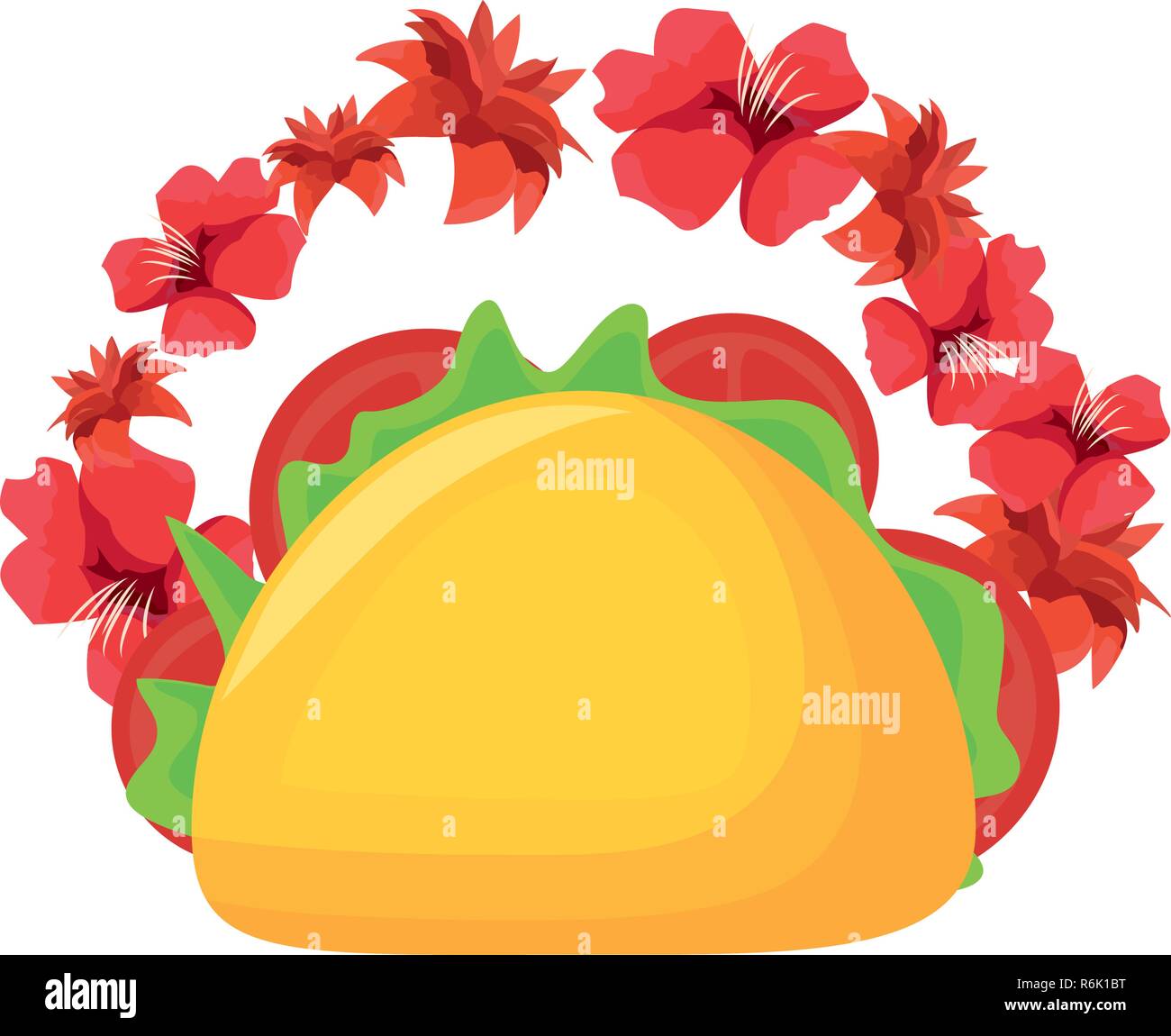 taco food flowers day of the dead vector illustration Stock Vector ...