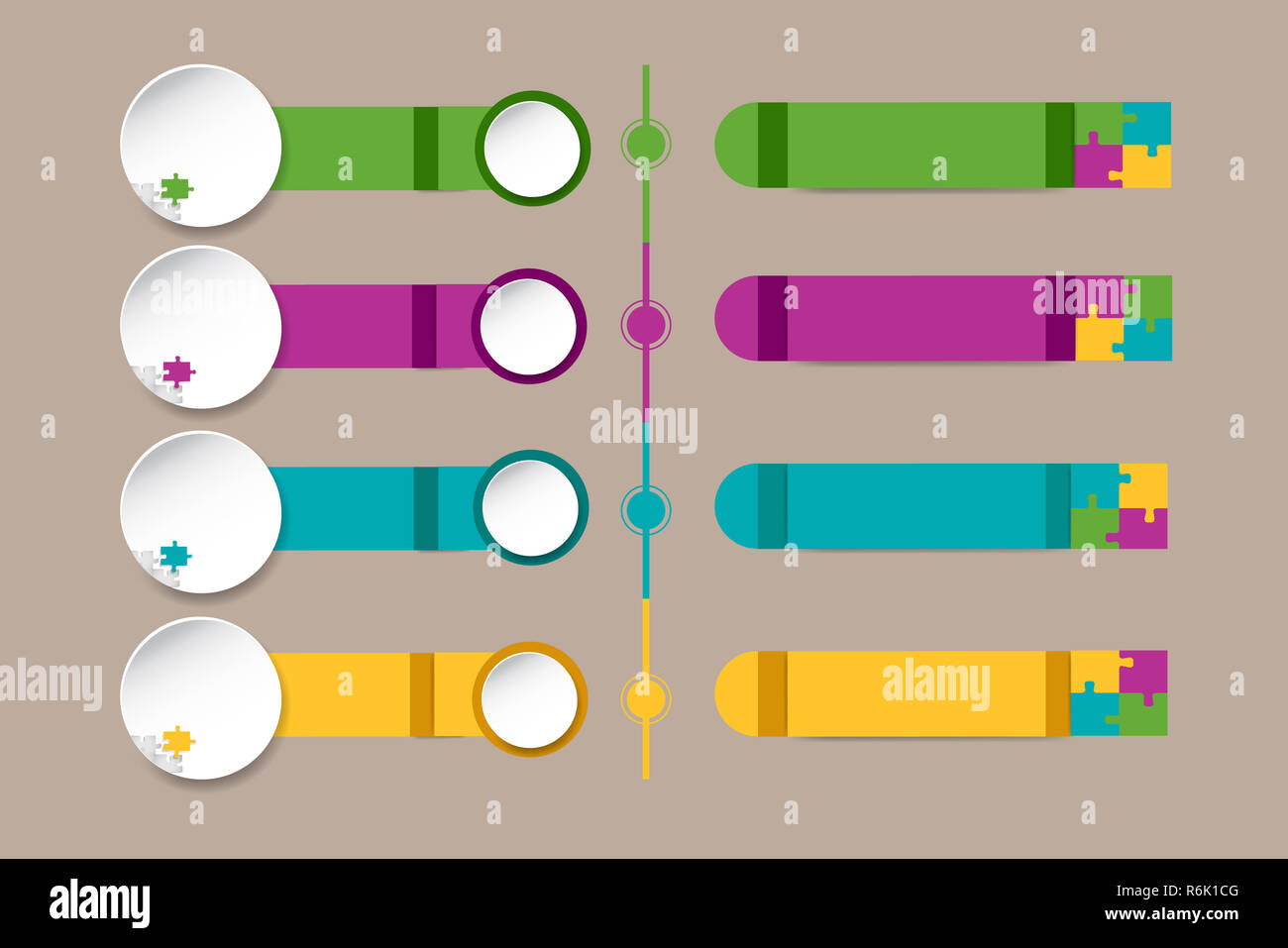 The infograph labels ornate by puzzle pieces Stock Photo - Alamy