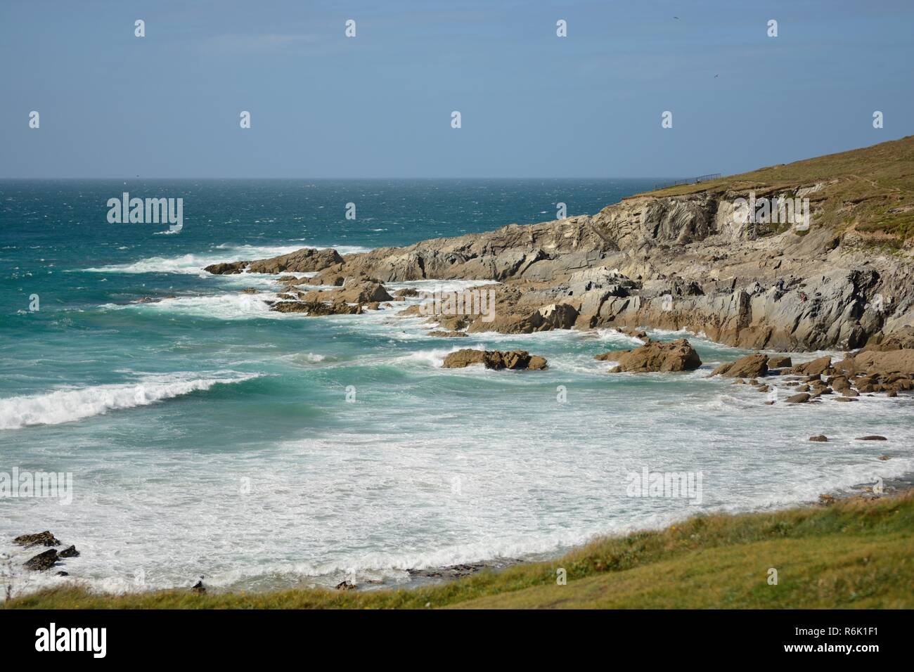 Scenic view of Fistral beach in Cornwall Stock Photo - Alamy