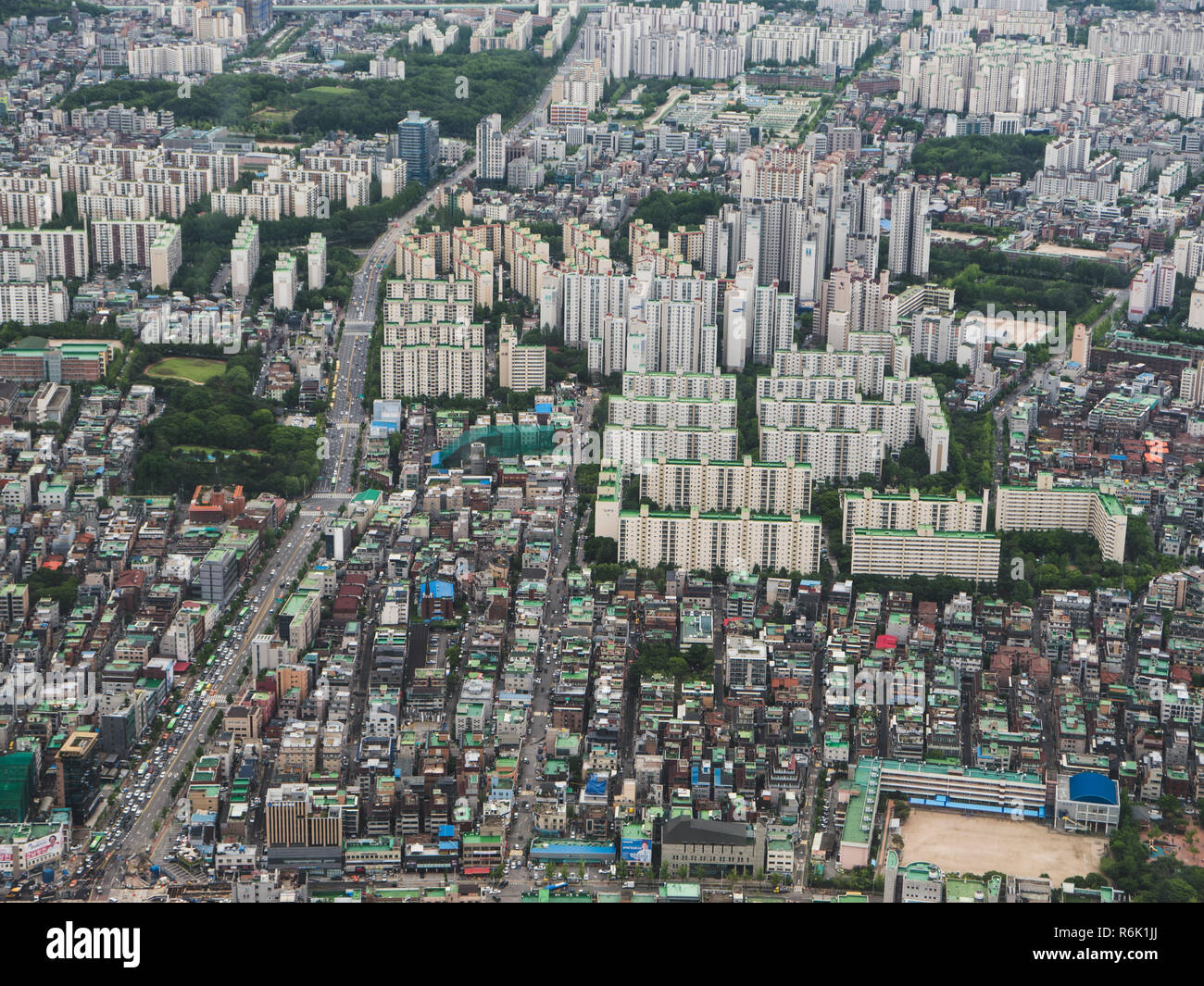 The view to Seoul city from the air. South Korea Stock Photo - Alamy
