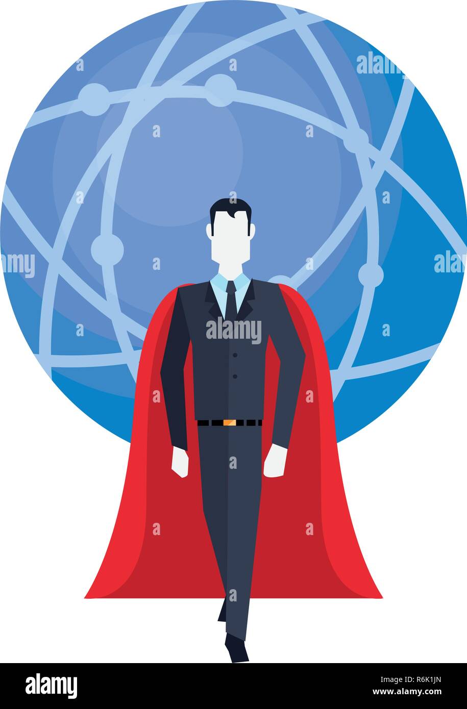 businessman superhero world business success vector illustration Stock ...