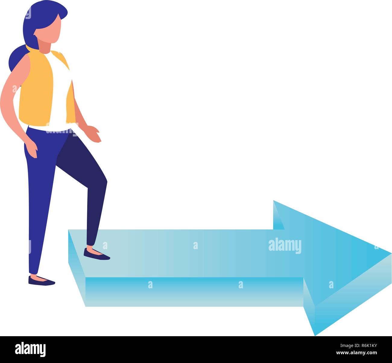 businesswoman financial arrow business success vector illustration ...