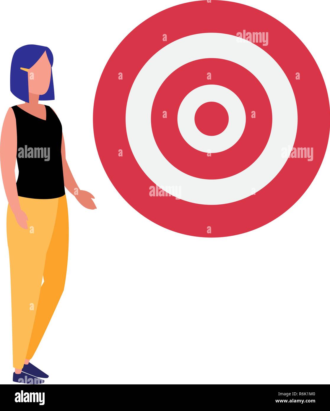 business woman and target startup vector illustration Stock Vector ...