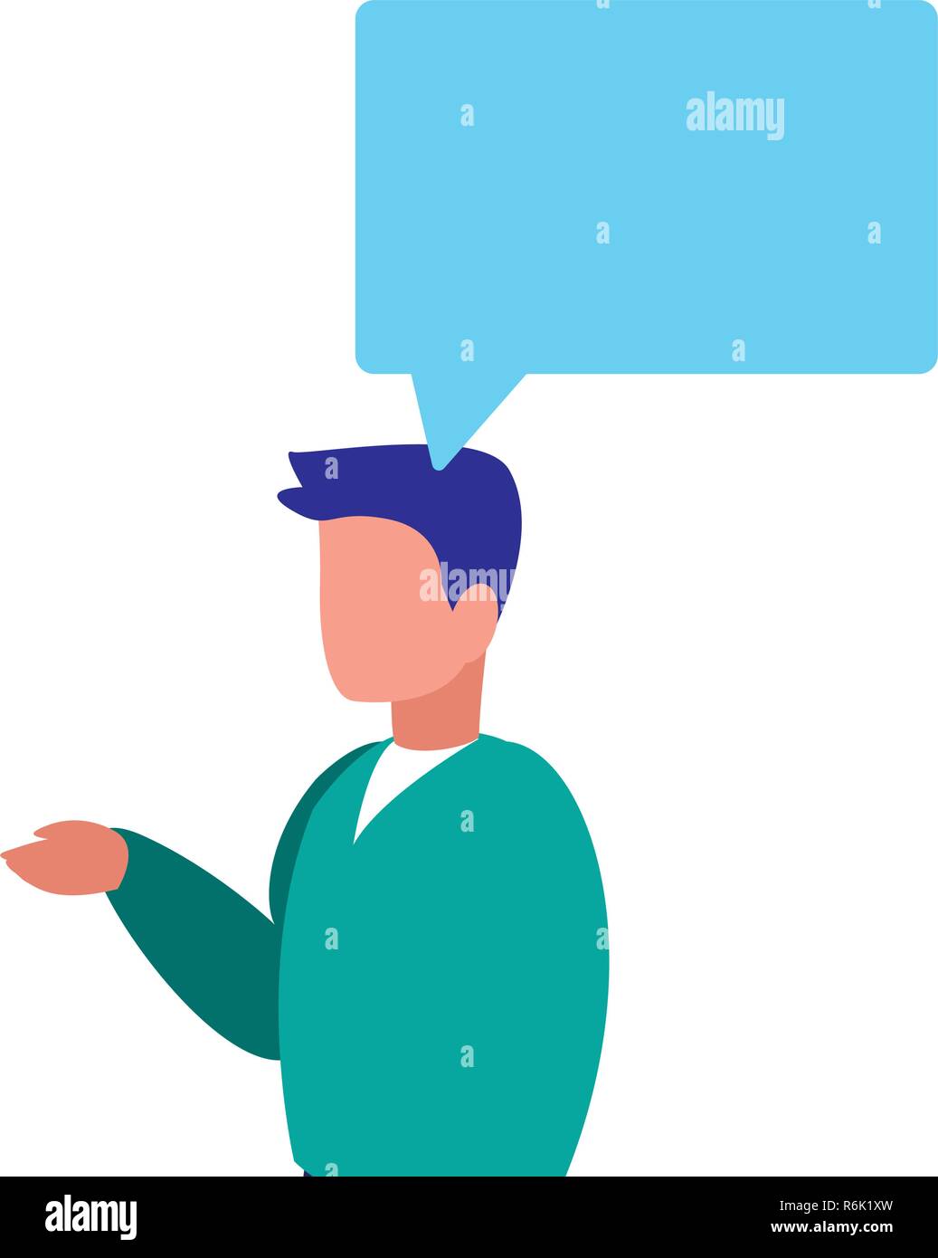 man character and speech bubble vector illustration Stock Vector Image ...