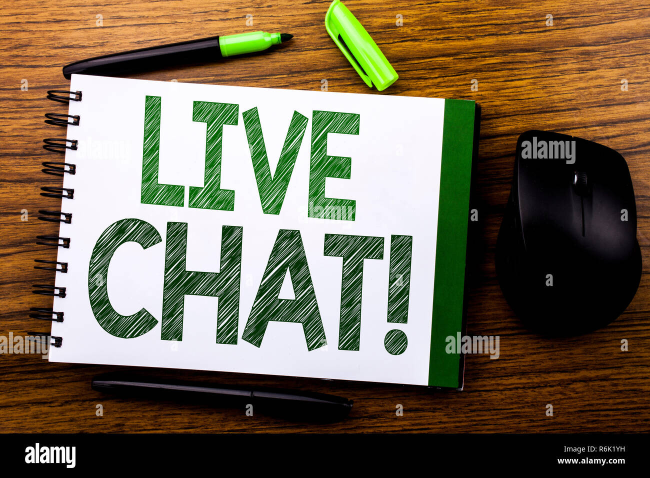 Handwriting Announcement text showing Live Chat . Business concept for ...