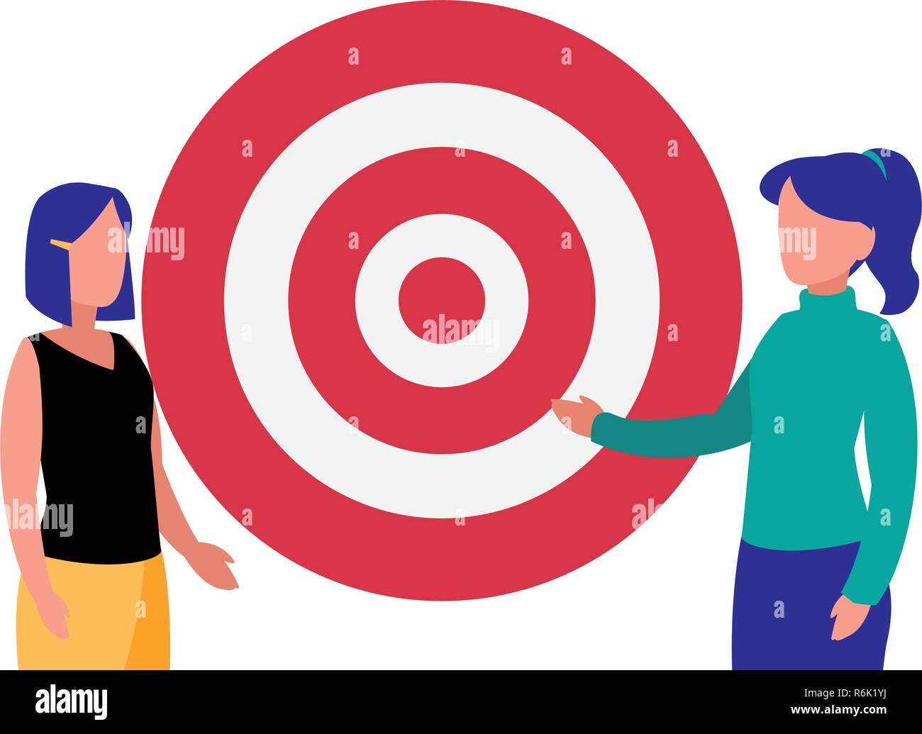 businesswomen and target company success vector illustration Stock ...
