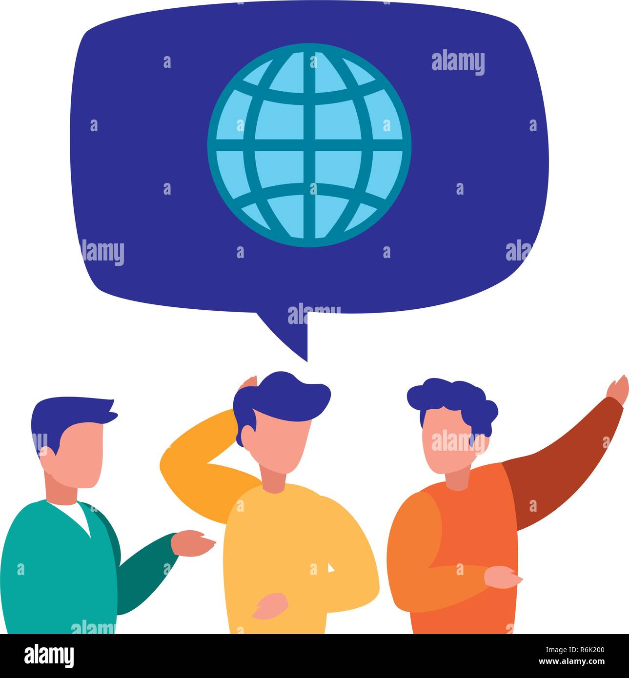 businessmen conversation world team work vector illustration Stock ...