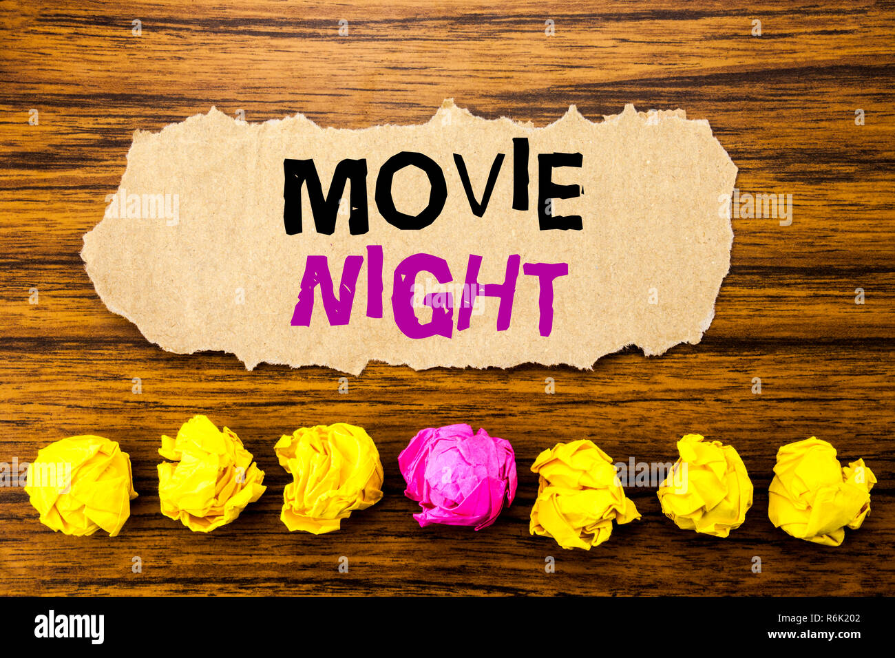 Handwriting text Movie Night. Concept for Wathing Movies Written on ...