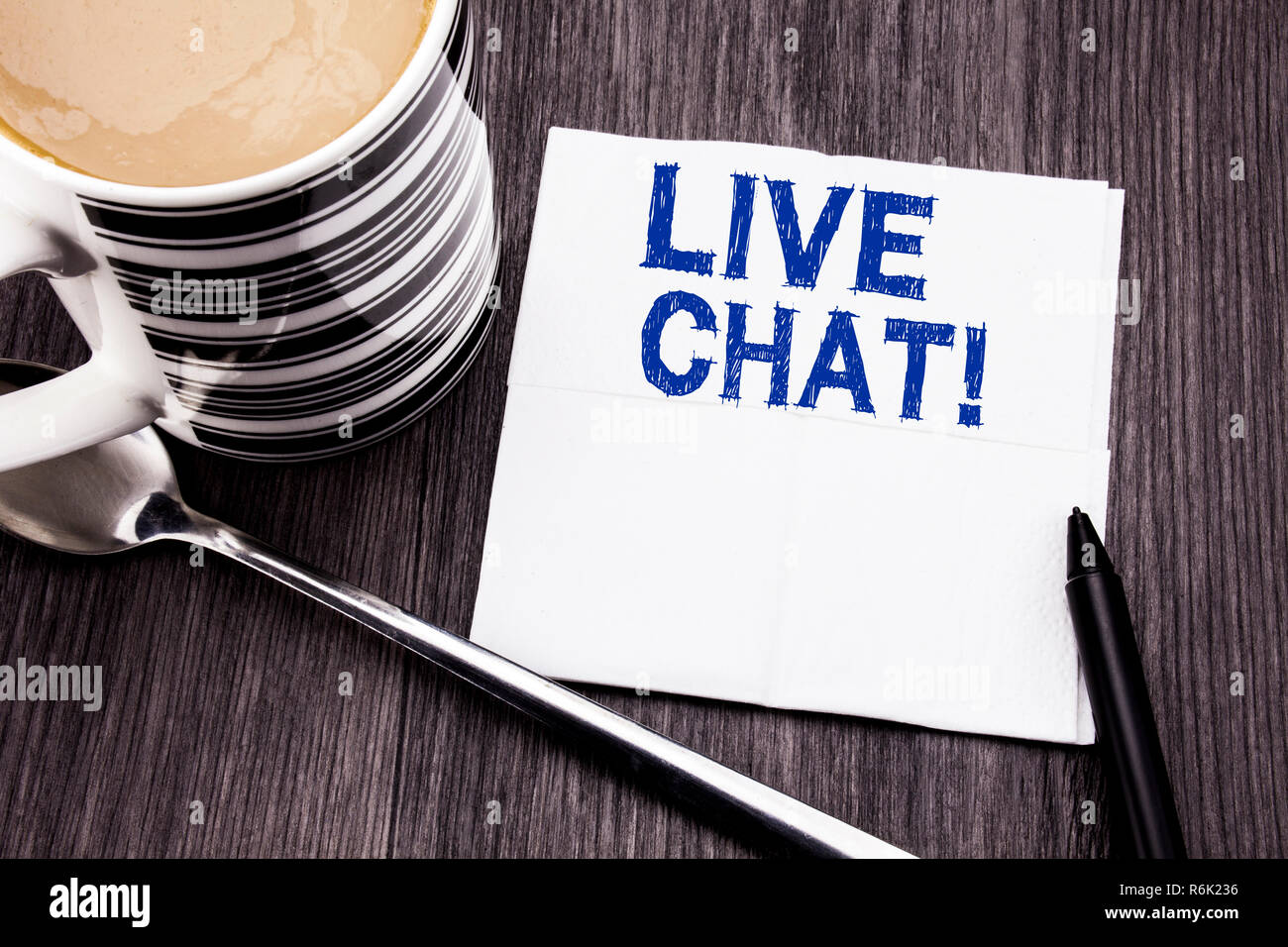 Handwritten text showing Live Chat . Business concept for Communication ...