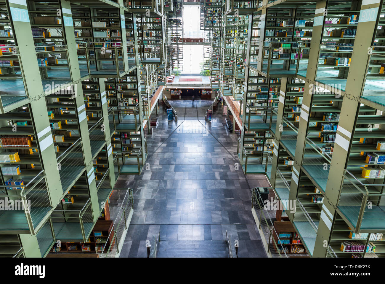 Modern architecture at the Biblioteca Vasconcelos in Mexico City ...