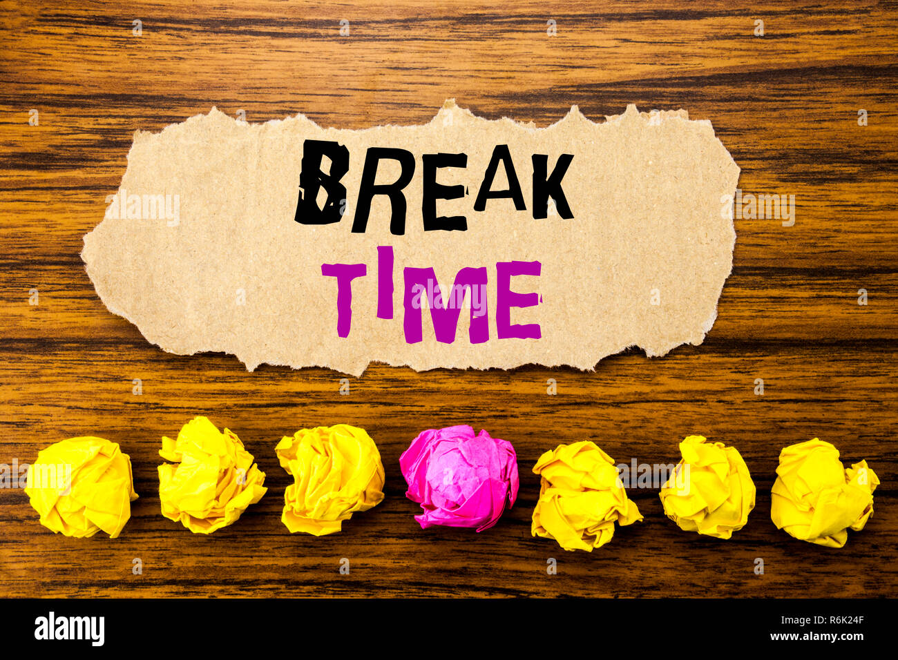 Handwriting text Break Time. Concept for Stop Pause From Work Workshop ...