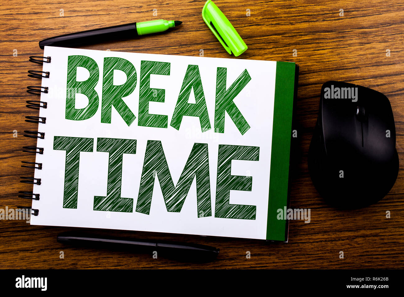 Handwriting Announcement text showing Break Time. Business concept for ...