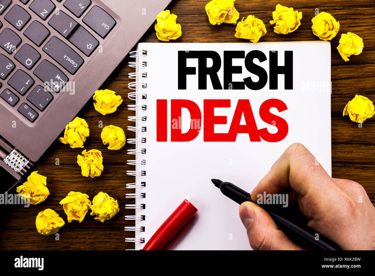 Conceptual hand writing text caption Fresh Ideas. Business concept for ...