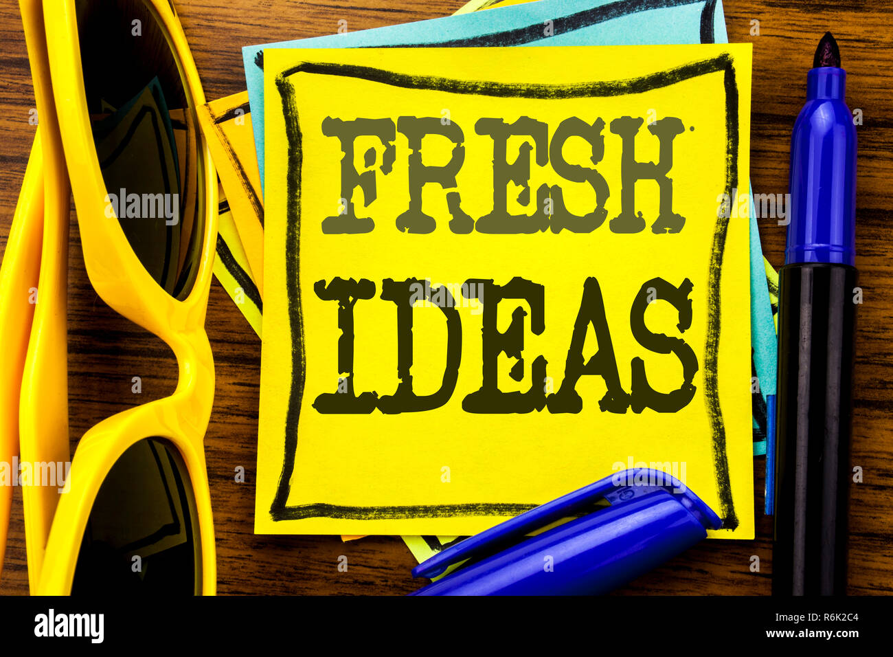 Hand writing text caption inspiration showing Fresh Ideas. Business ...