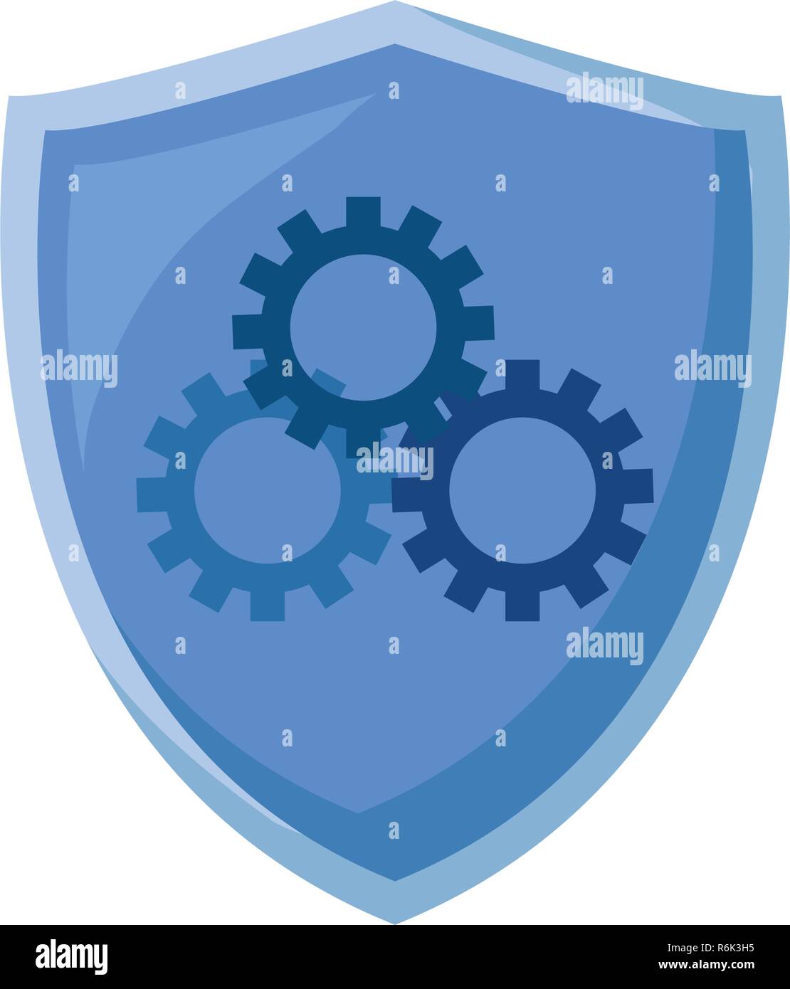 shield protection gears on white background vector illustration Stock ...