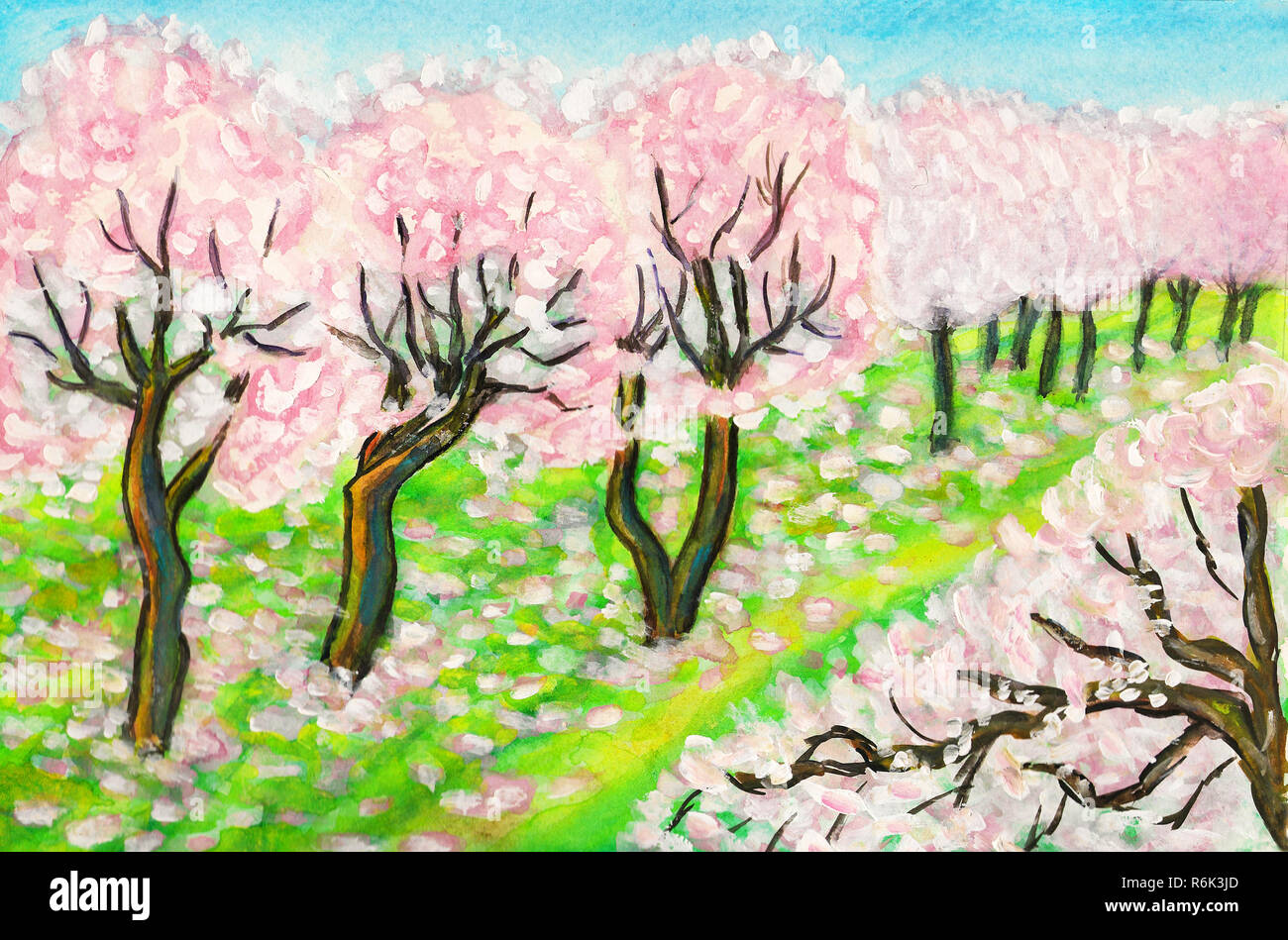 Flowering garden painting hi-res stock photography and images - Alamy