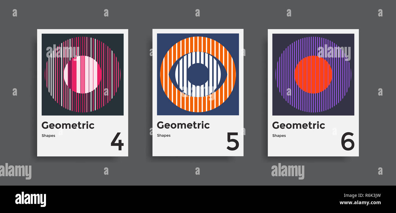 Covers templates collection with graphic geometric shapes Stock Photo ...