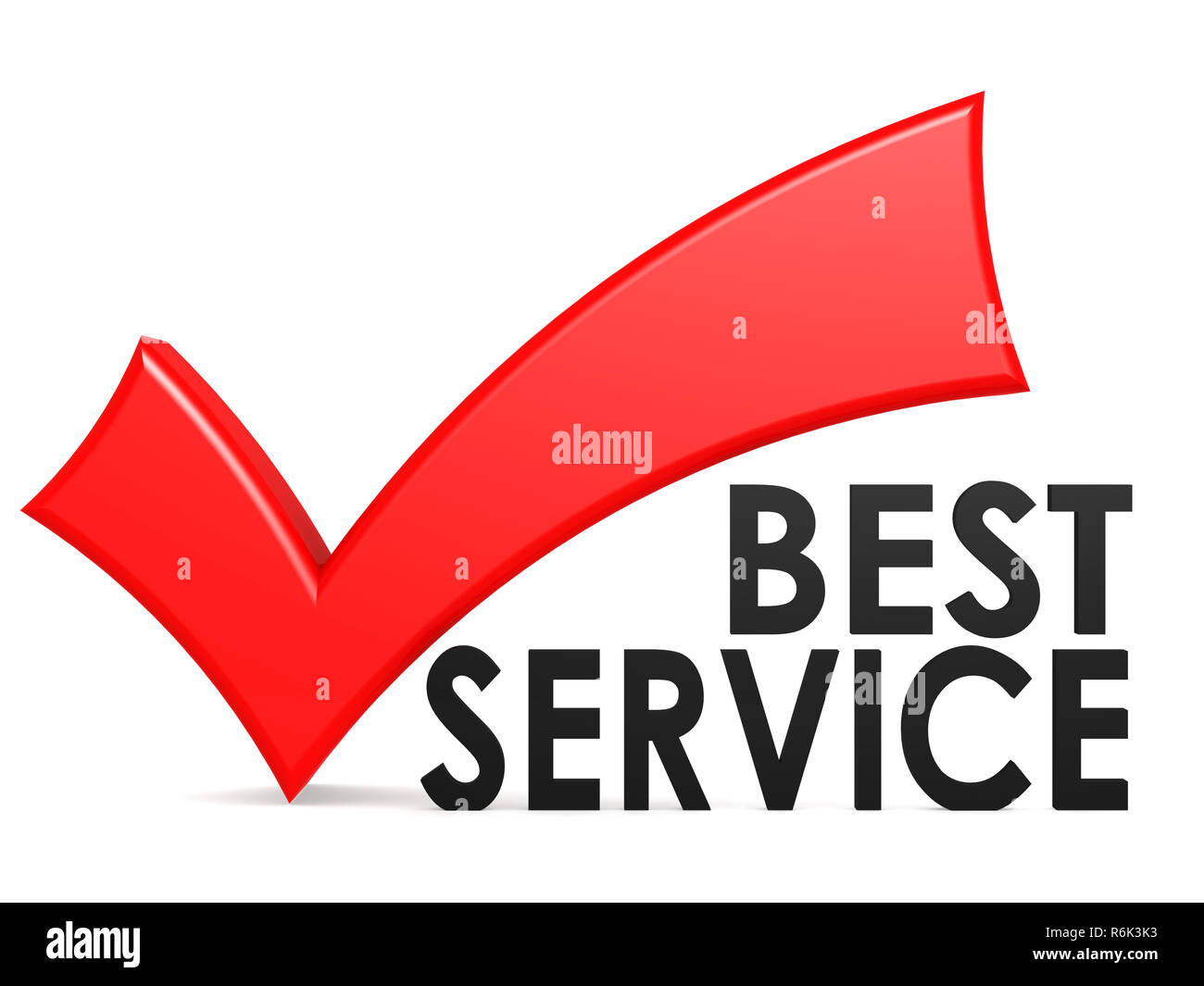 Best service word with red check mark Stock Photo - Alamy