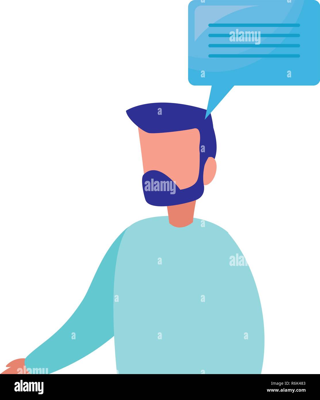 man character and speech bubble vector illustration Stock Vector Image ...