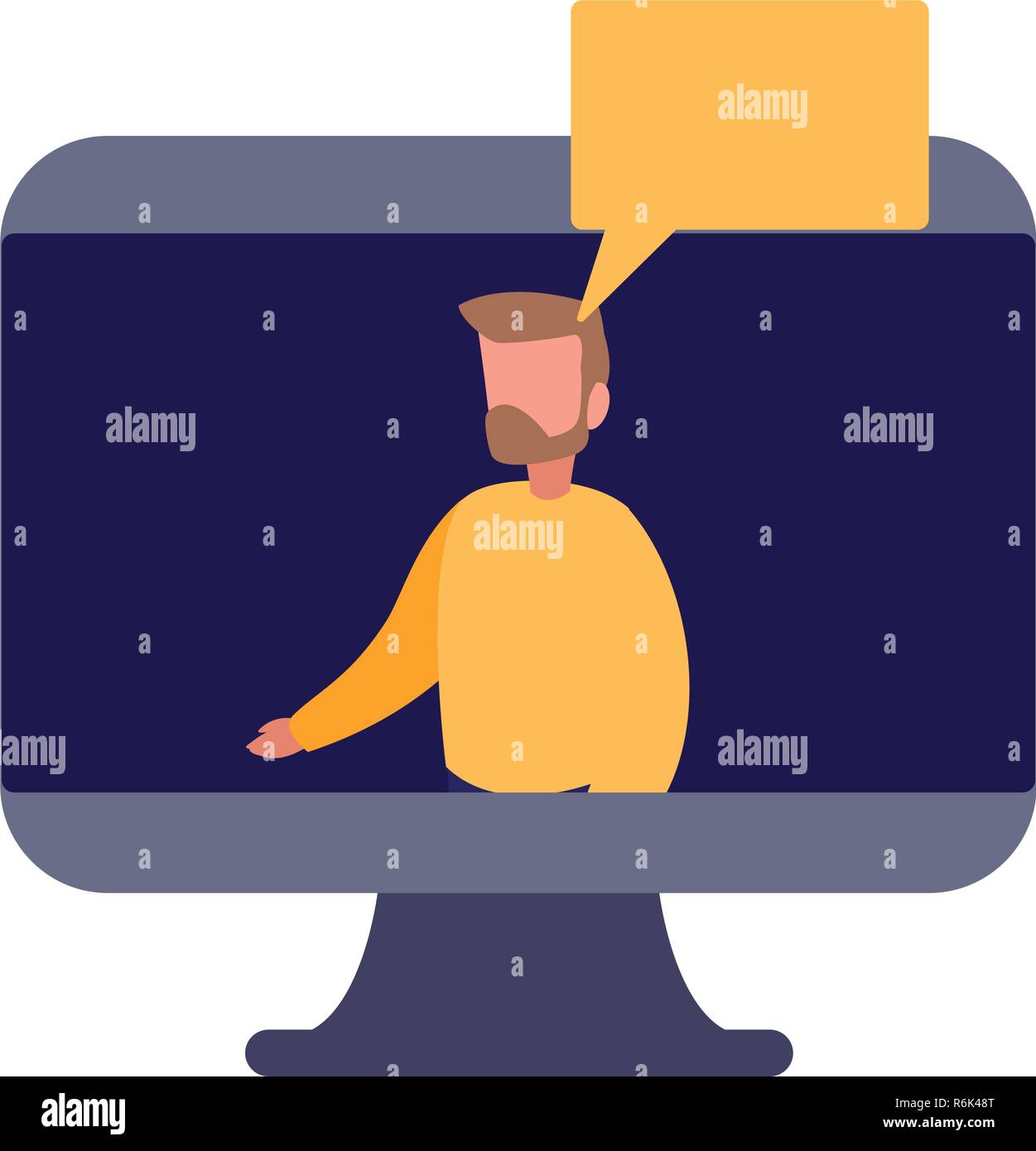 Cartoon man beard bubble Stock Vector Images - Alamy