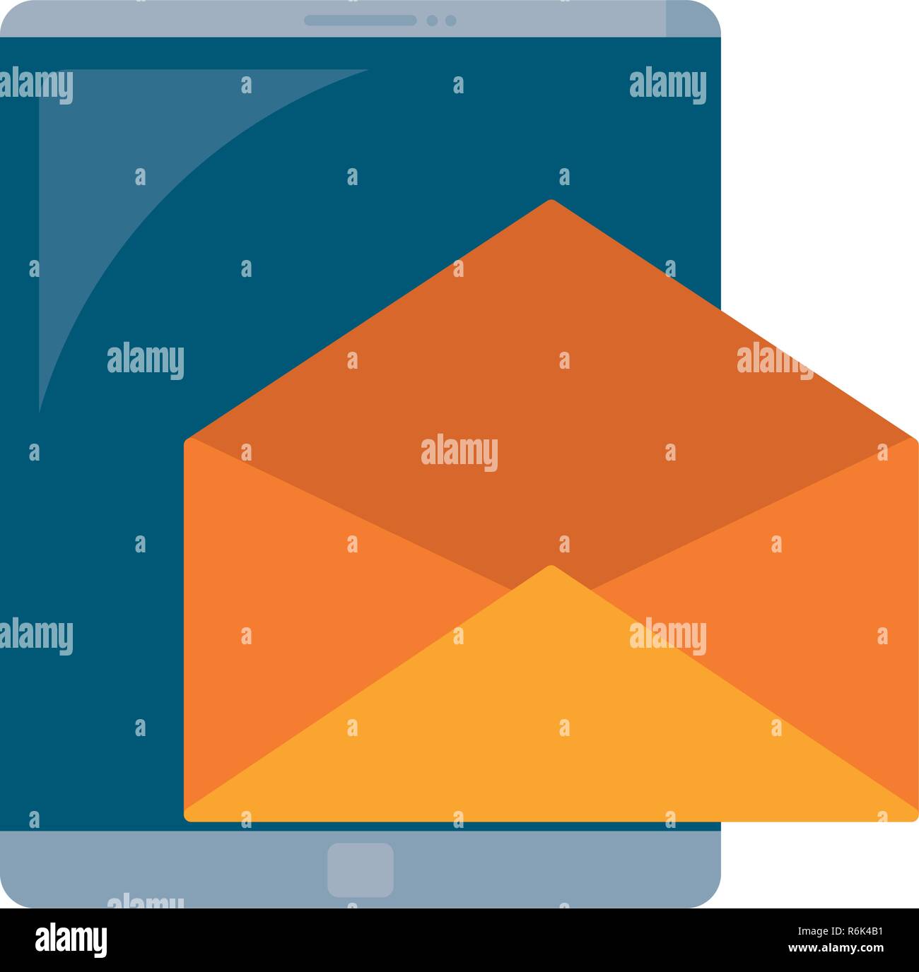 cellphone email message white background vector illustration Stock ...