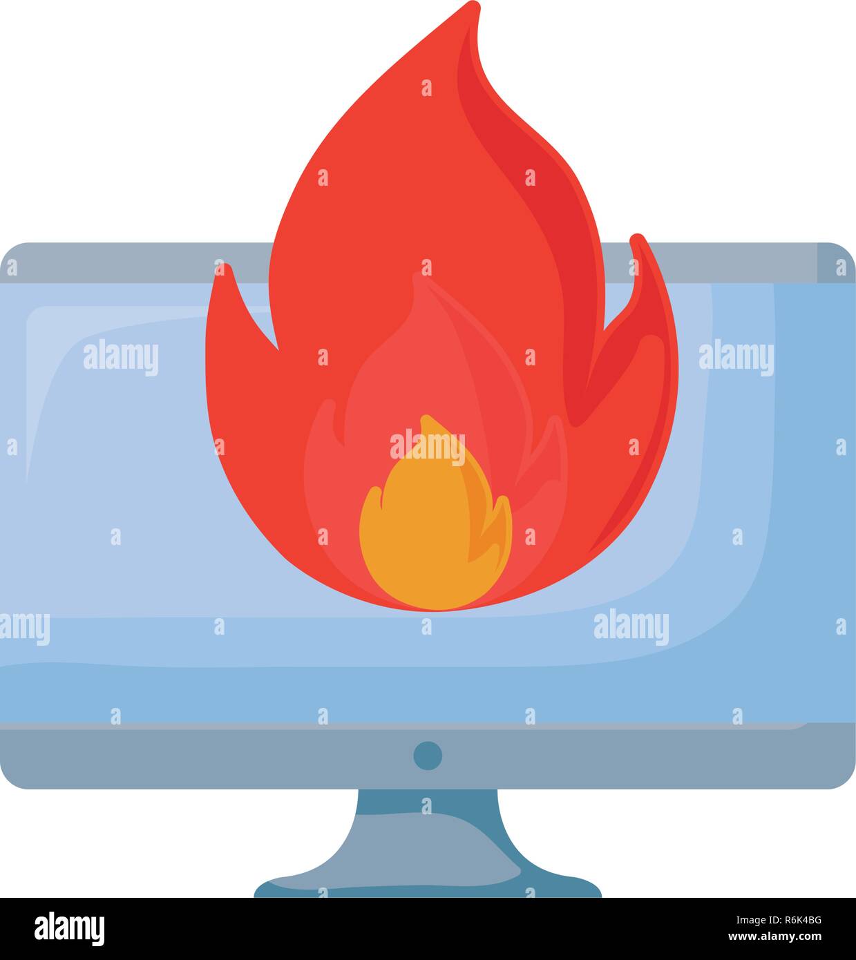 computer fire virus white background vector illustration Stock Vector ...