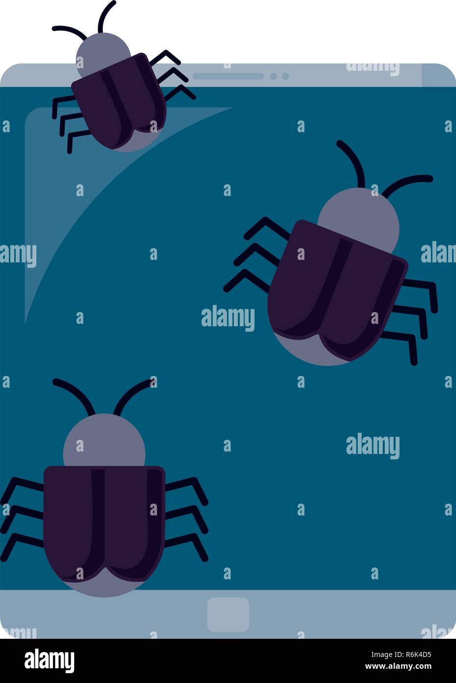 computer virus bug white background vector illustration Stock Vector ...