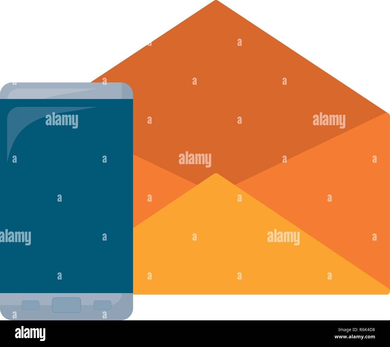 cellphone email message white background vector illustration Stock ...