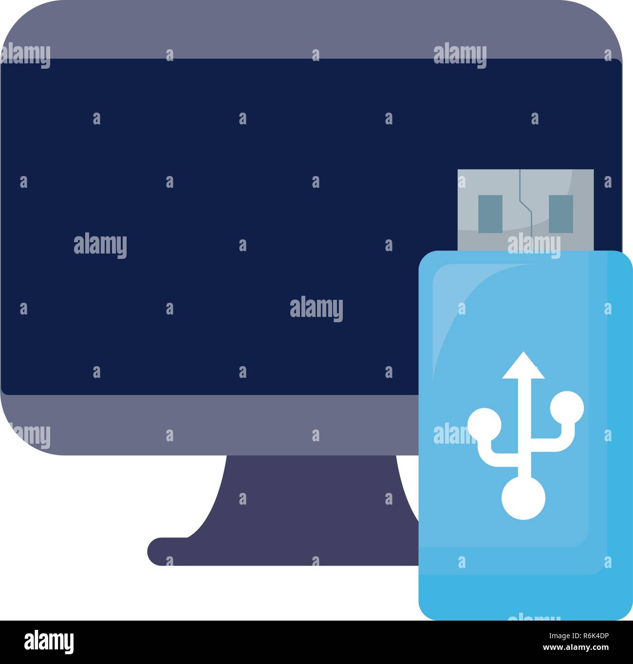 computer usb on white background vector illustration Stock Vector Image ...