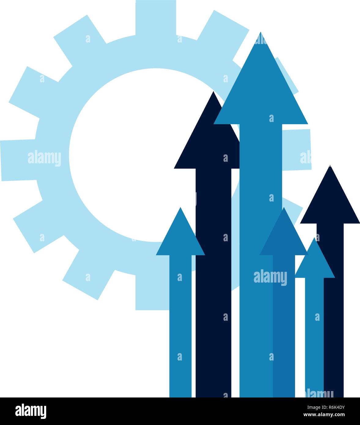 financial arrows gear on white background vector illustration Stock ...