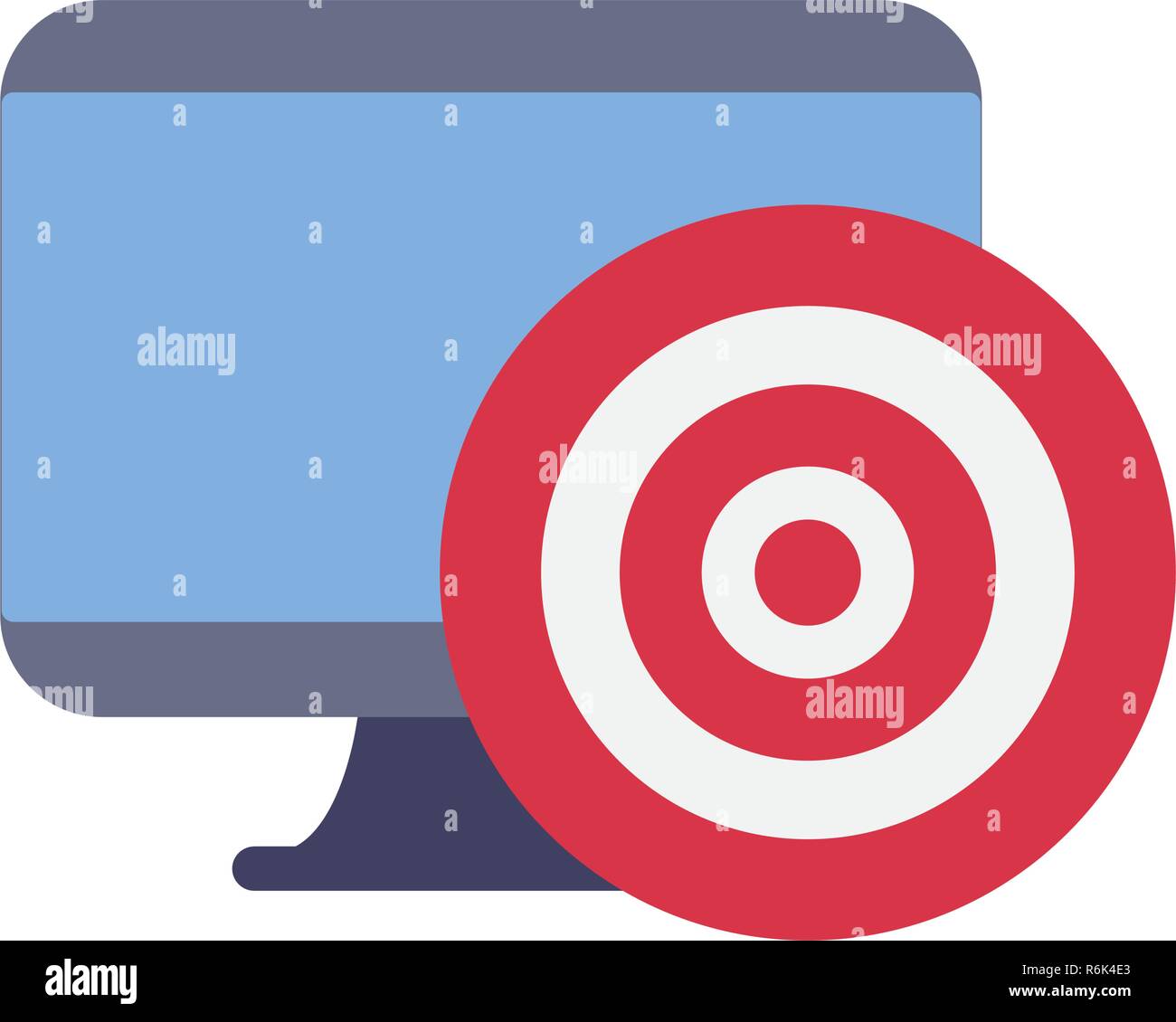 computer and target on white background vector illustration Stock ...