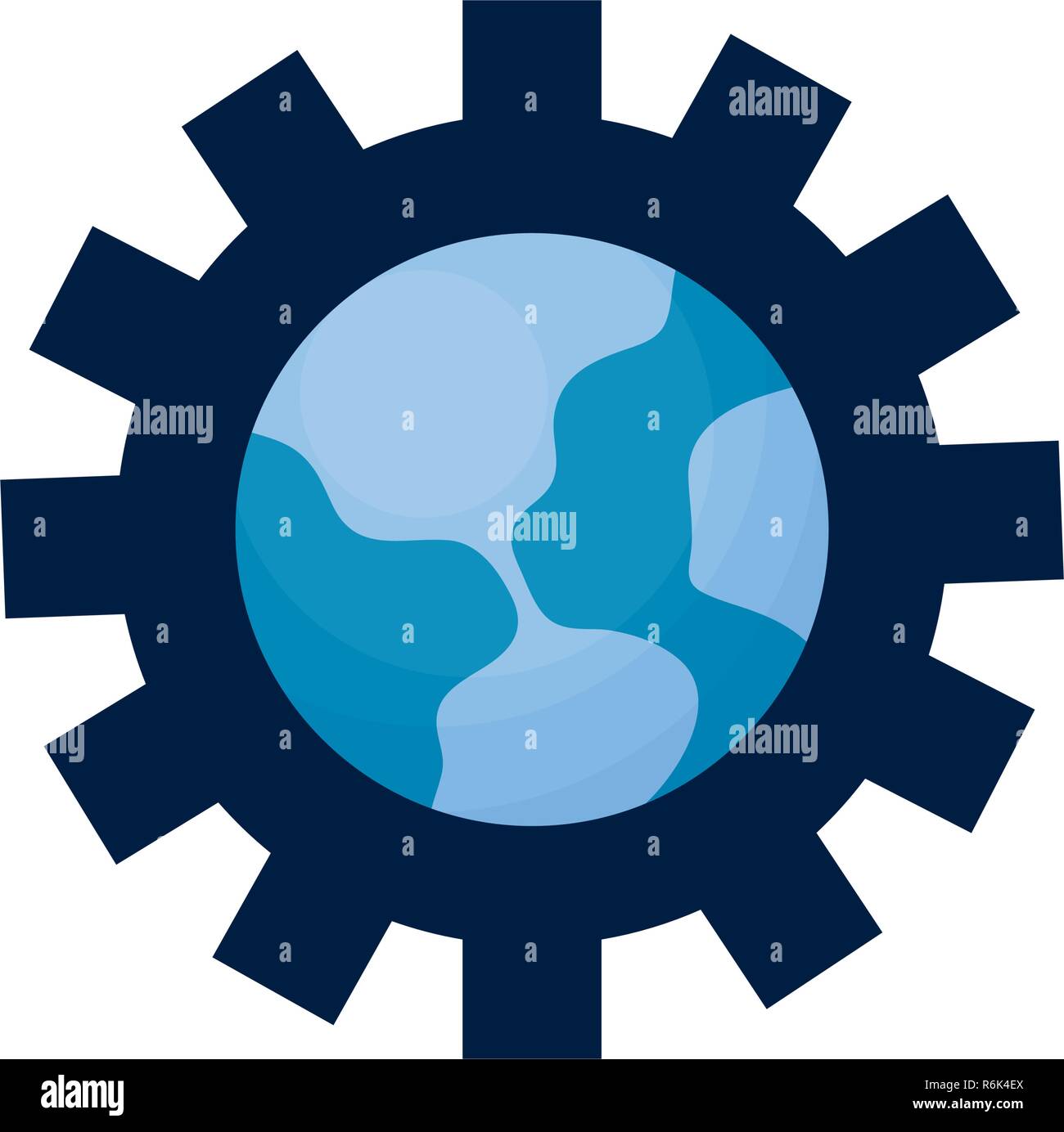world gear on white background vector illustration Stock Vector Image ...