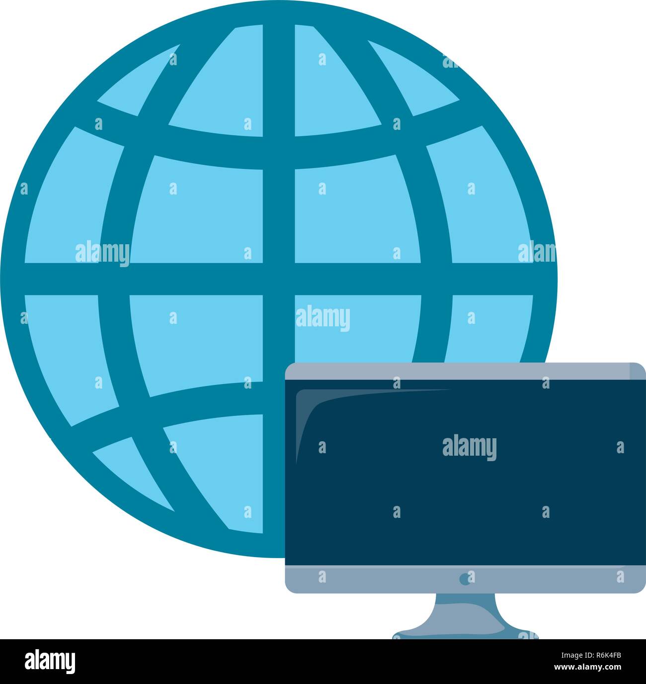 world computer on white background vector illustration Stock Vector ...